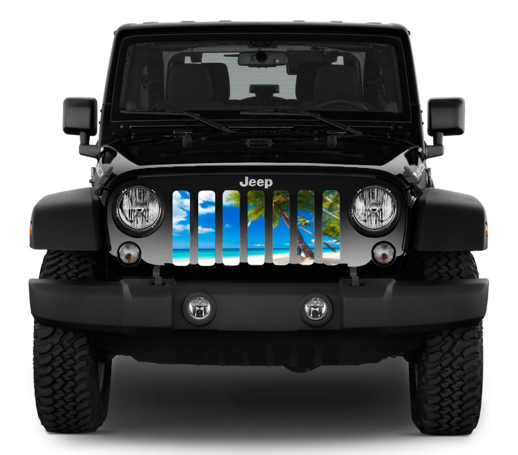 Blue Beach Palm Grille Insert for Jeep | Dirty Acres