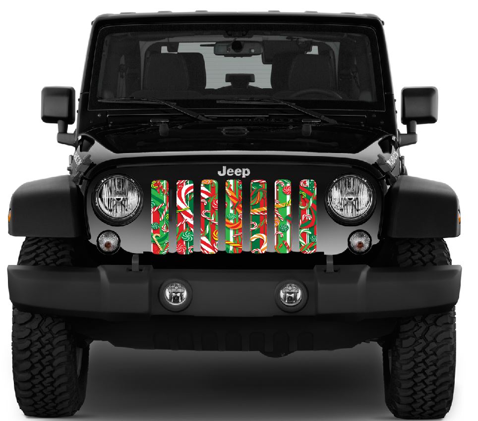 Jeep Wrangler Canes of Candy Christmas Grille Insert | Dirty Acres