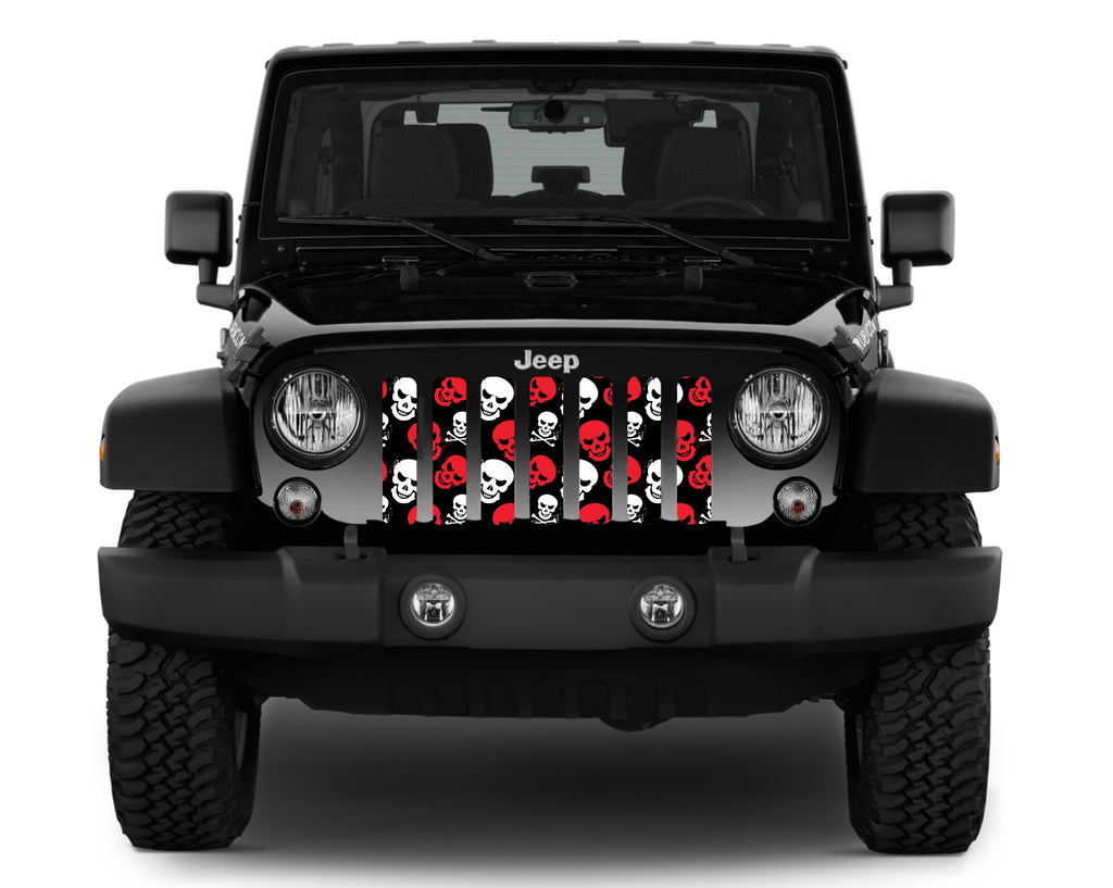 Jeep Wrangler Red Skulls Grille Insert | Dirty Acres